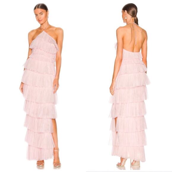 The Bar | Dresses | The Bar Henri Gown In Rose Light Pink Halter Tulle ...
